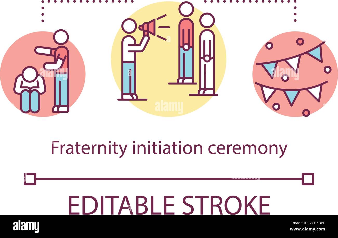 Fraternity initiation ceremony concept icon. Welcoming party to ...