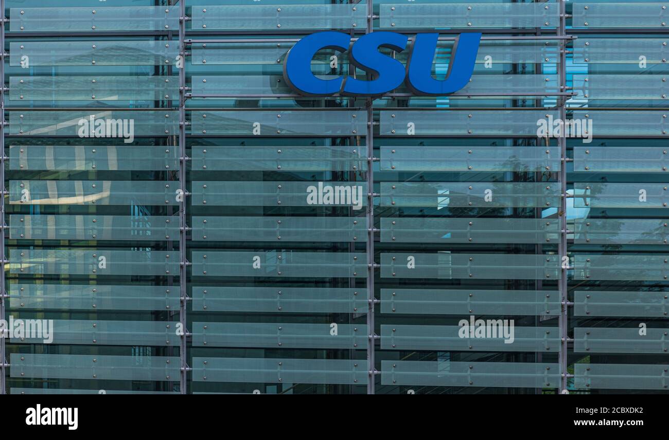 Munich, Germany - August 16, 2020: Logo at the new Headquarters of the ...
