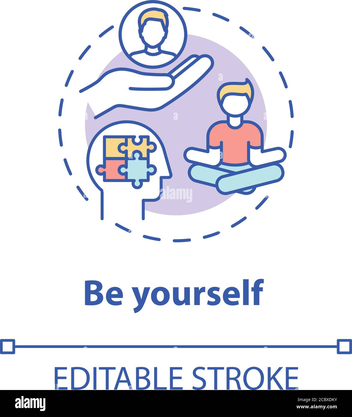 Be yourself concept icon. Psychological wellbeing. Mindful individual ...