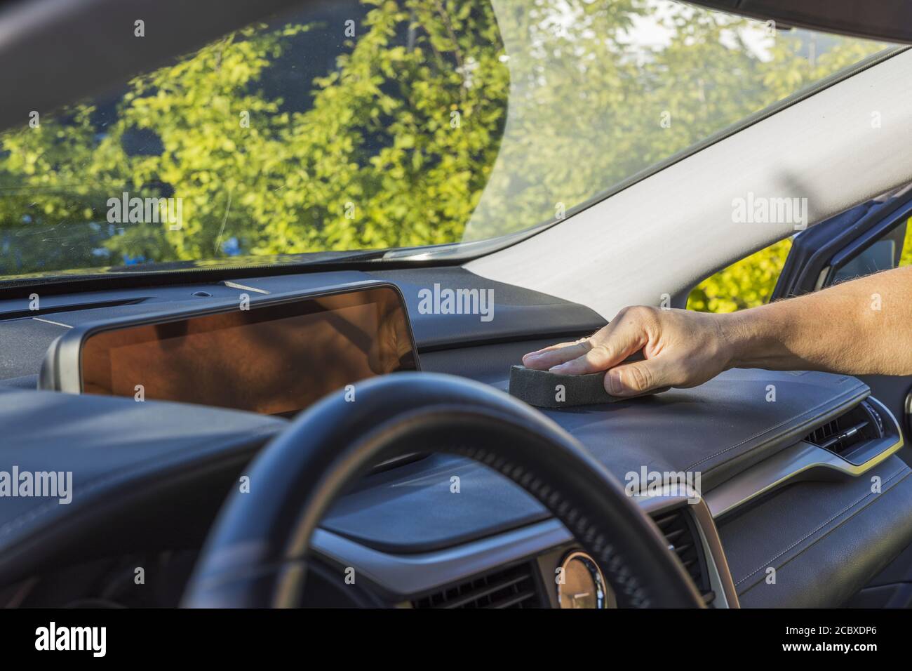 Inside car view parking hi-res stock photography and images - Alamy