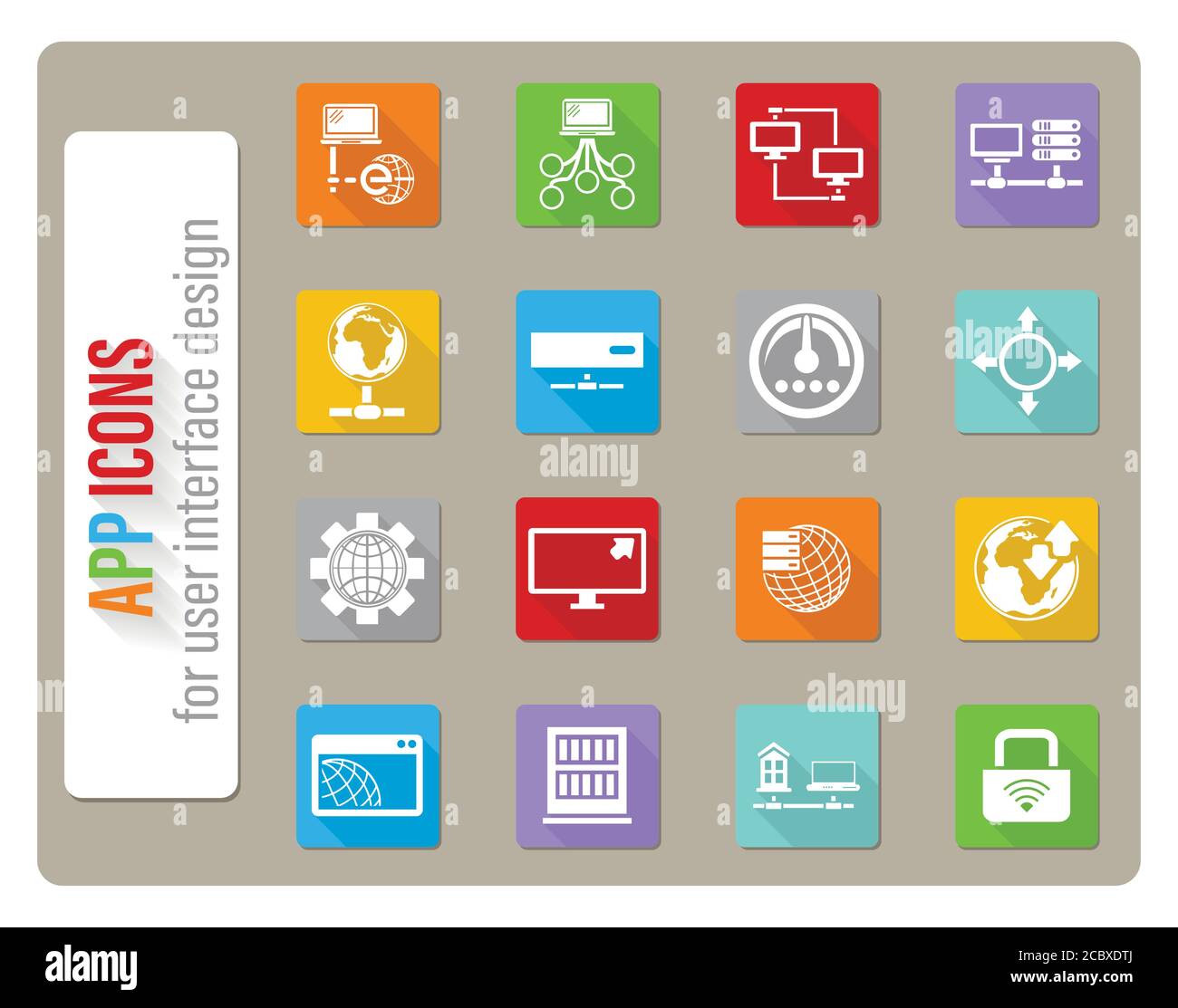 server icon set Stock Vector Image & Art - Alamy