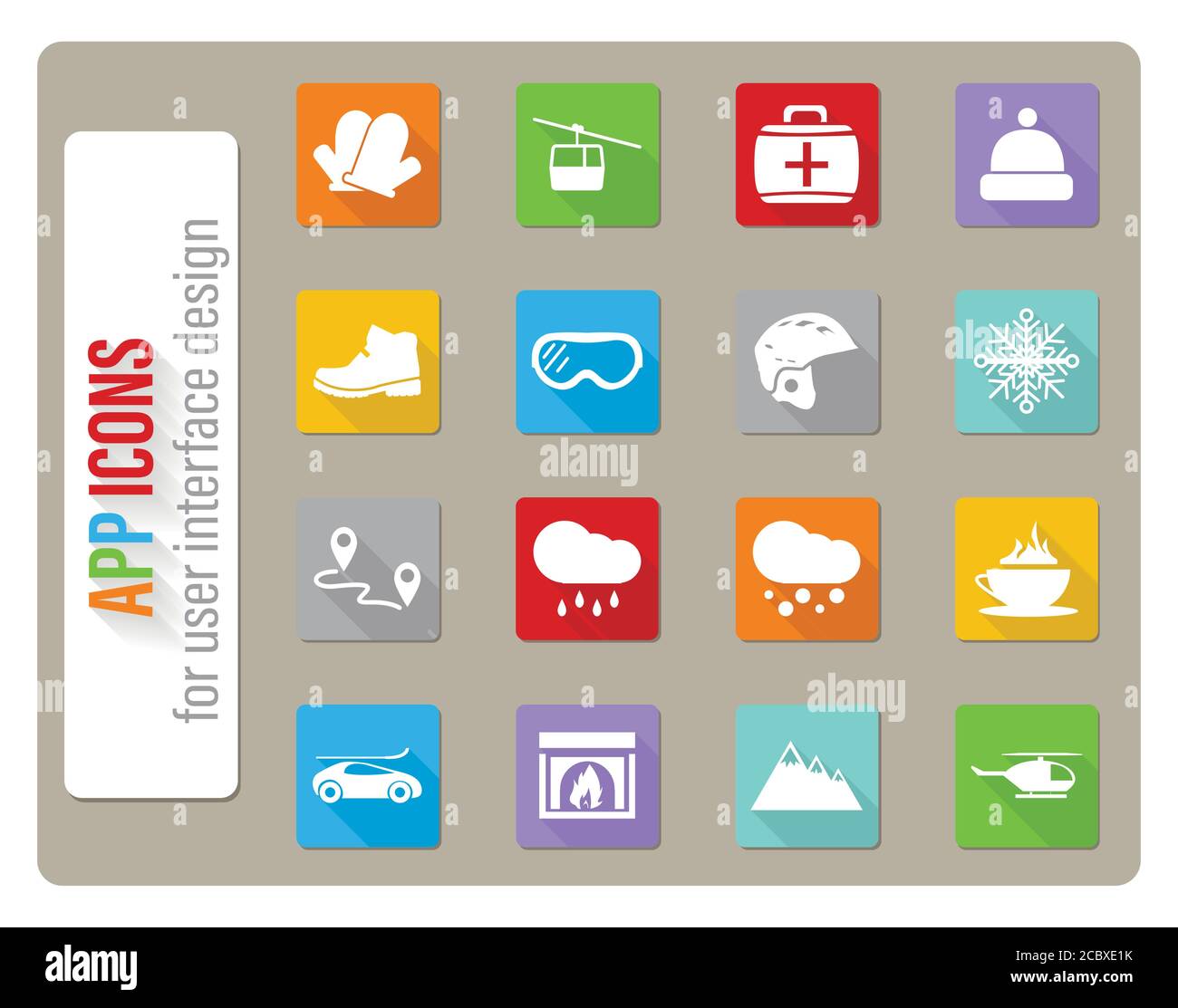 skiing icon set Stock Vector Image & Art - Alamy