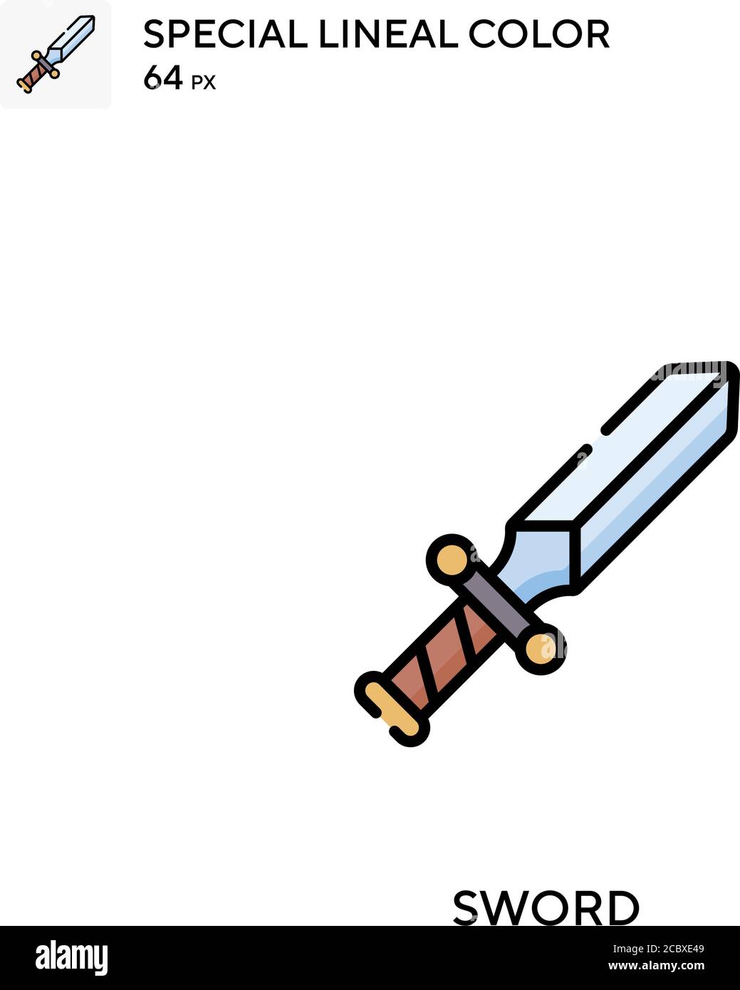 Sword Special lineal color vector icon. Sword icons for your business ...
