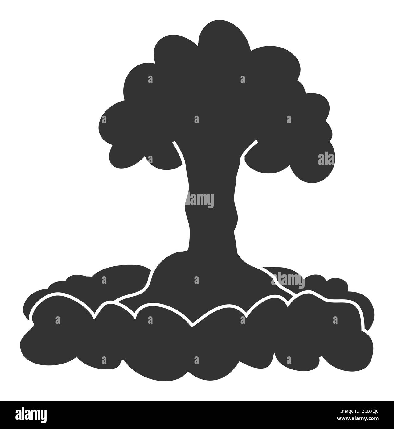 Nuclear explosion silhouette atomic Black and White Stock Photos ...