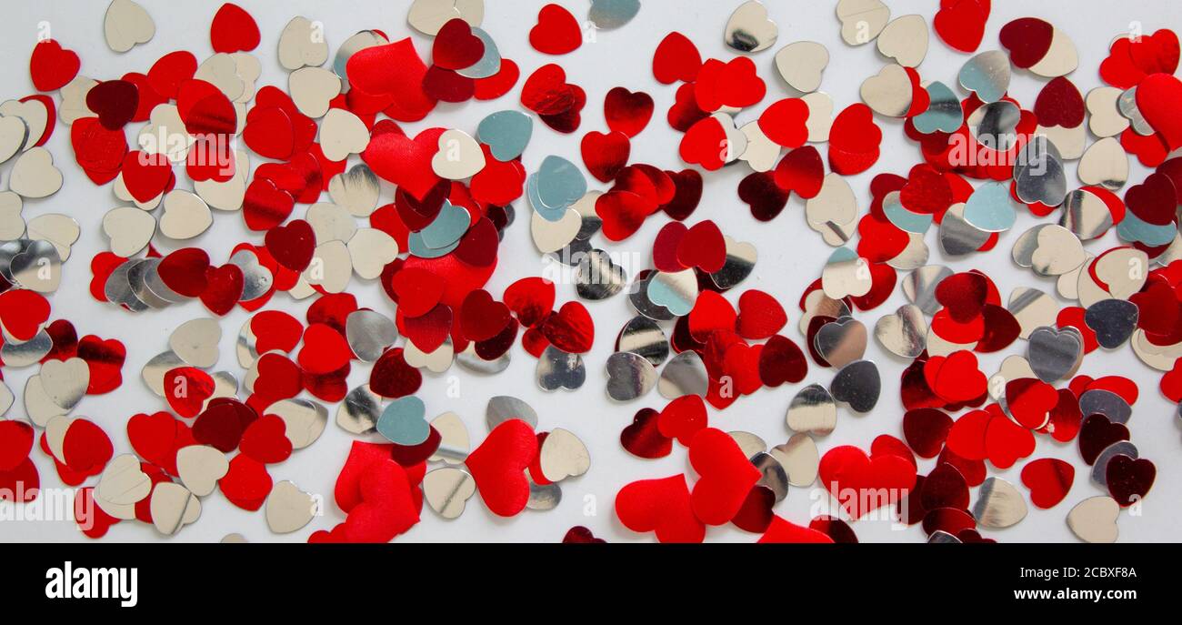 Image of many small heart. Beautiful white background, copy space Stock ...