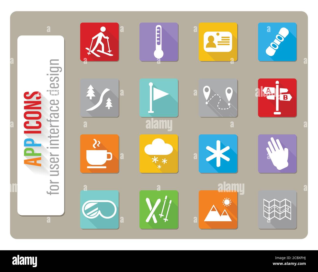 skiing icon set Stock Vector Image & Art - Alamy