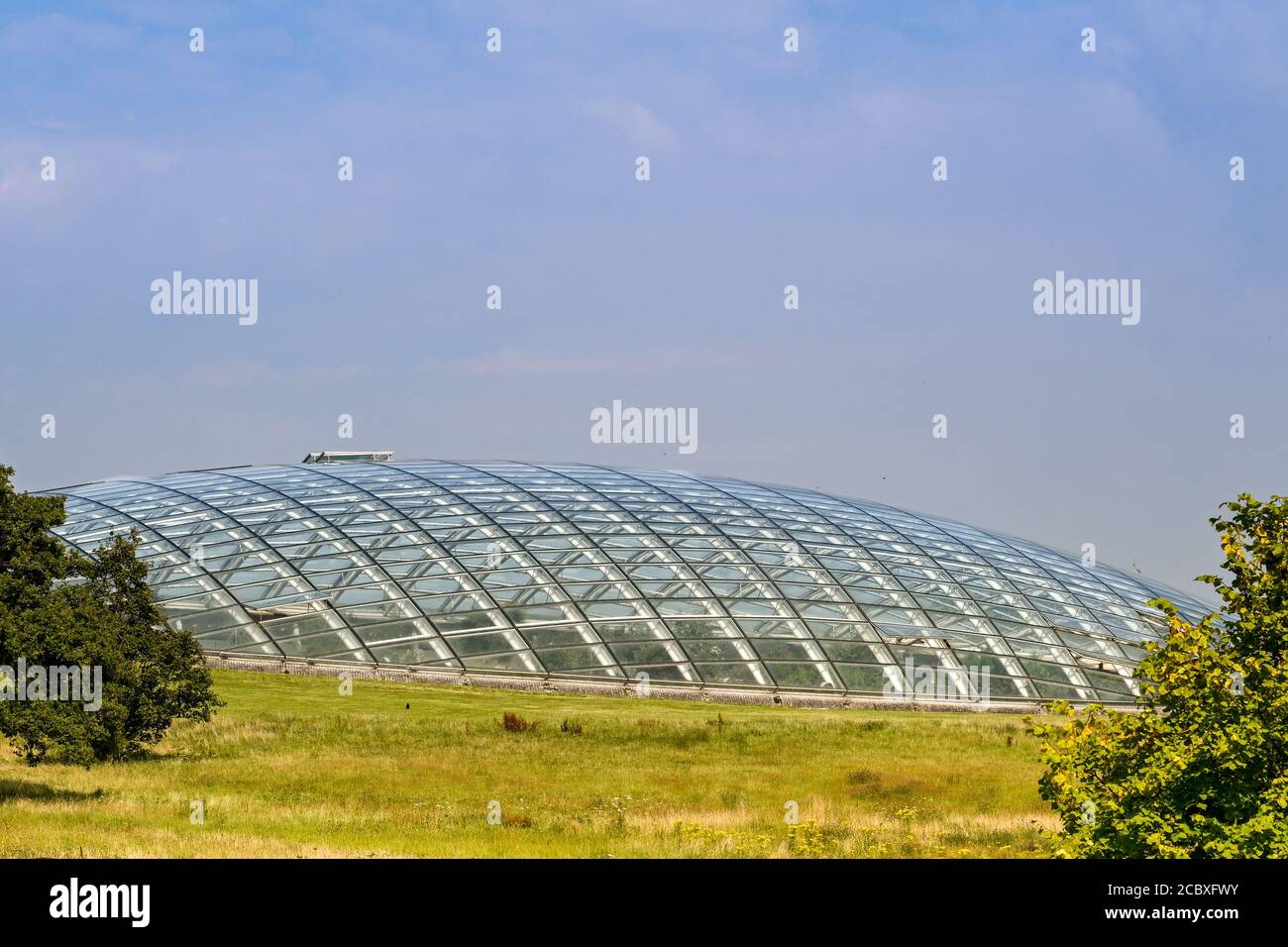 Carmarthen, Wales - August 2020: The large curved dome of the glass ...