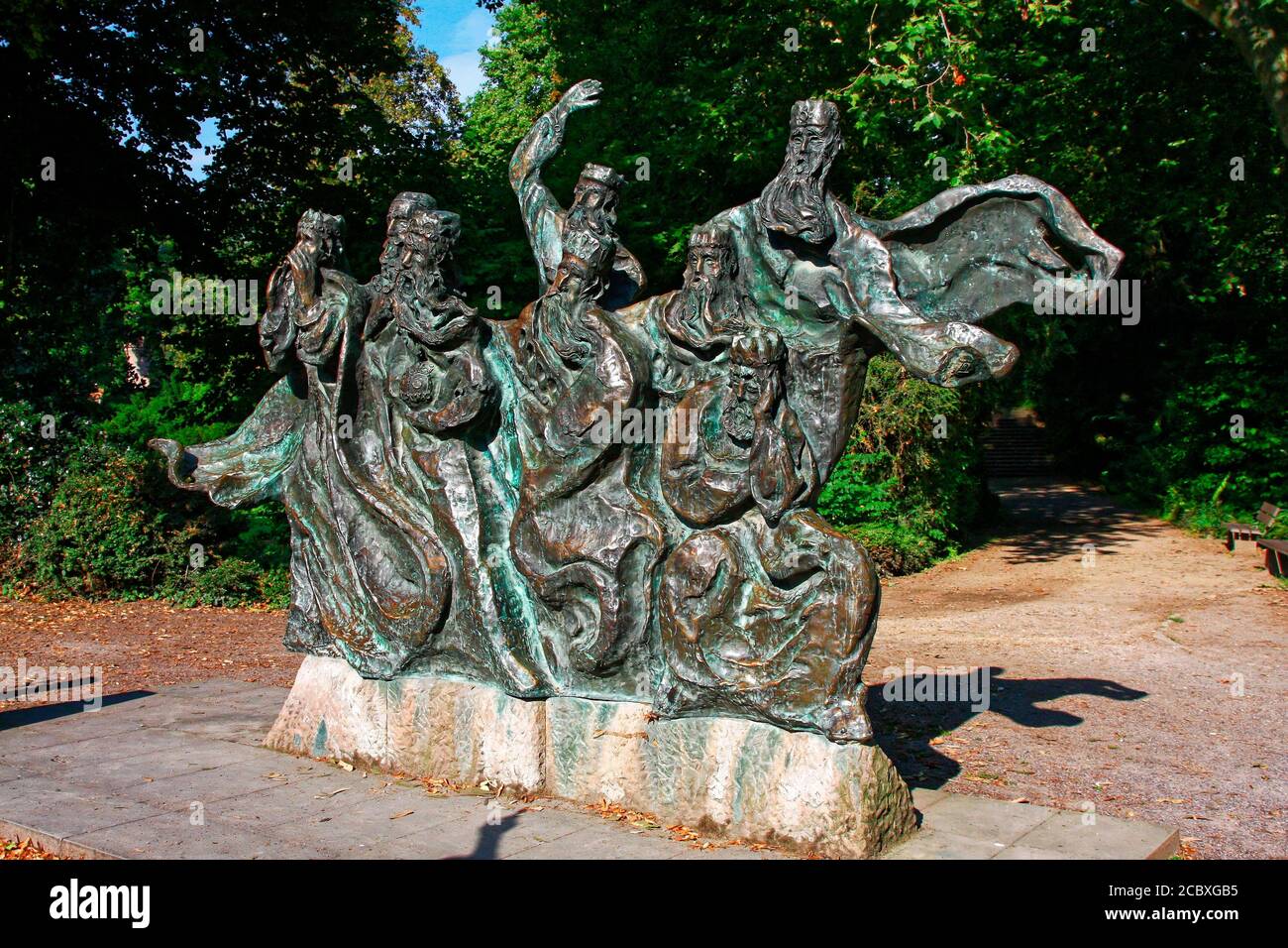 statue; The Ferryman's Dream; bronze sculpture; 1987; life-size German ...