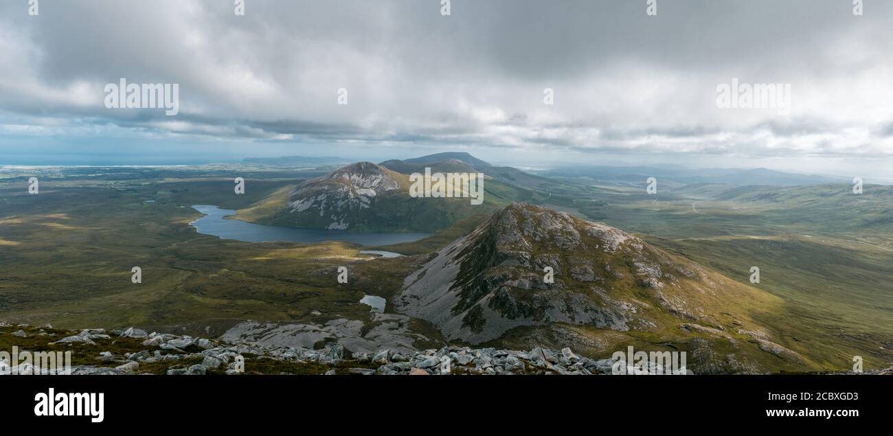 Views from Mount Errigal, Derryveagh Mountains in Donegal, Co. Donegal ...