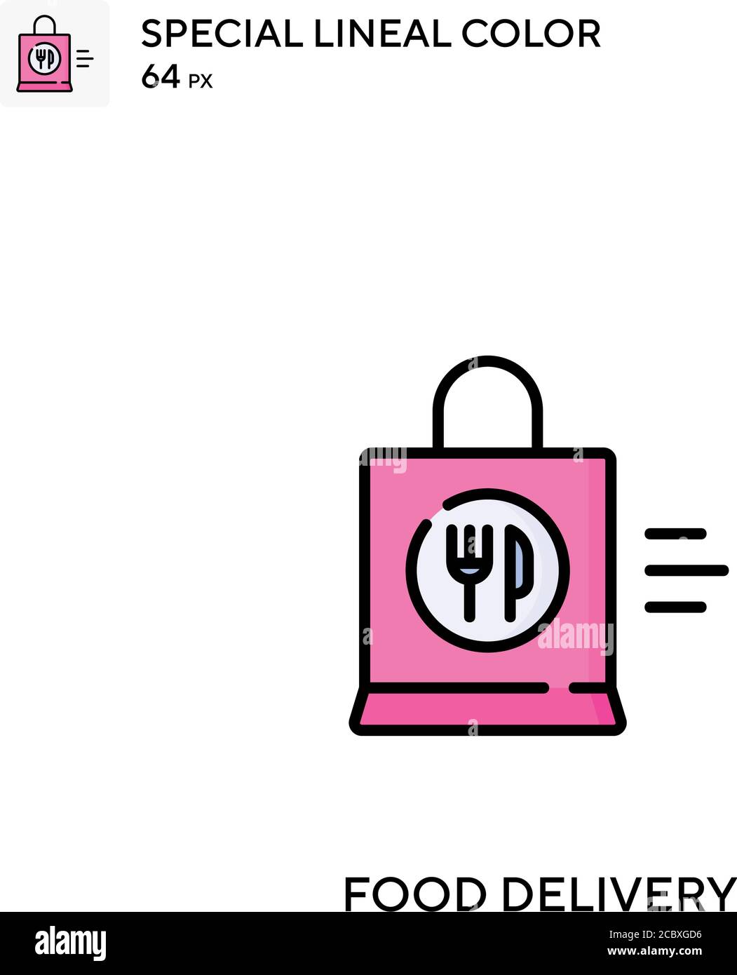 Food delivery Special lineal color vector icon. Food delivery icons for ...