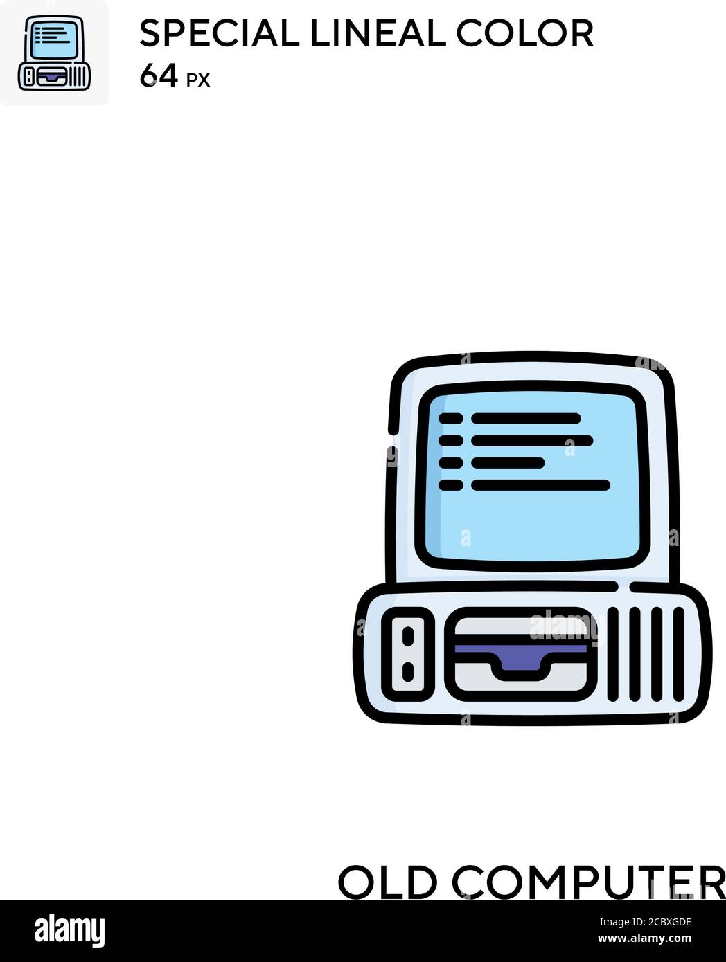 Old computer Special lineal color vector icon. Old computer icons for ...