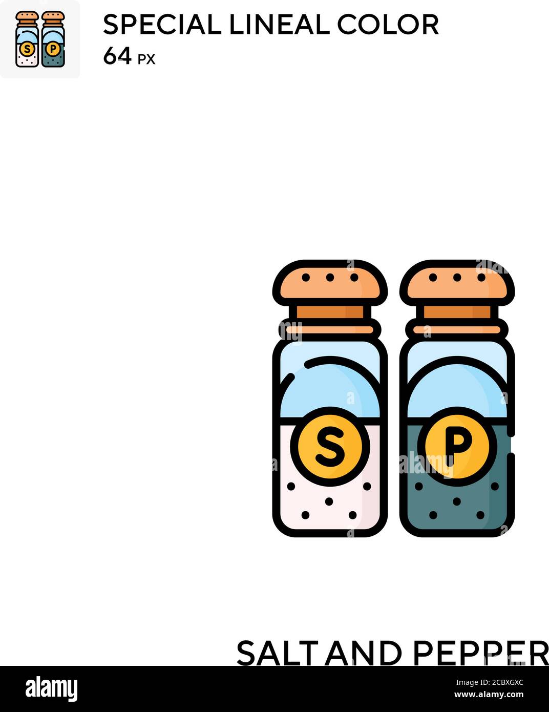 Salt and pepper Special lineal color vector icon. Salt and pepper icons ...