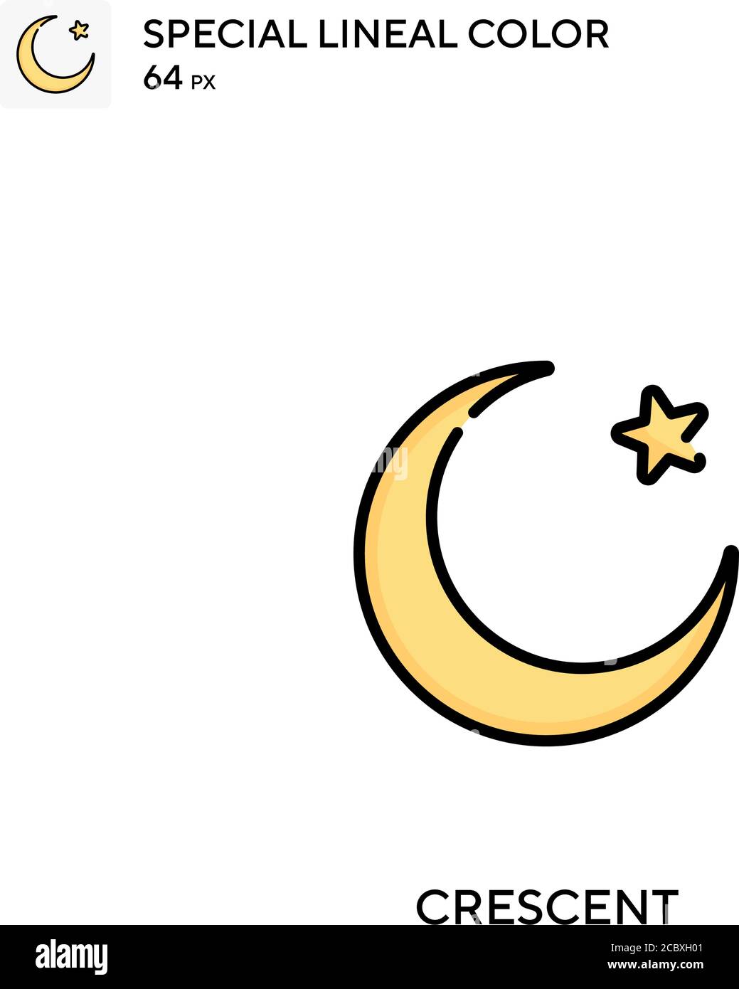 Crescent Special lineal color vector icon. Crescent icons for your ...