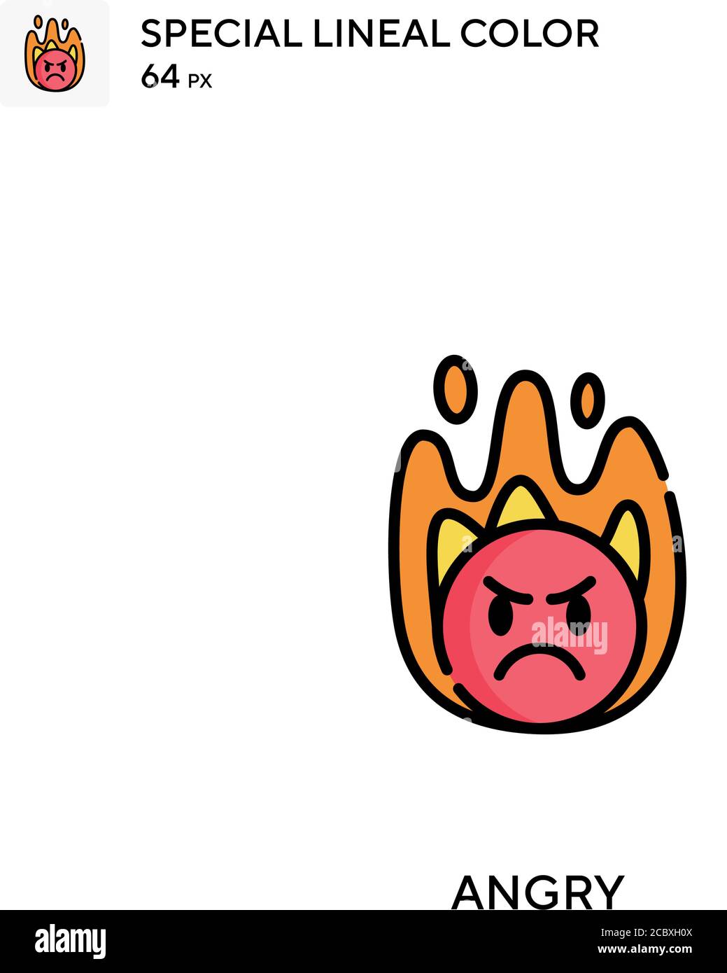 Angry Special lineal color vector icon. Angry icons for your business ...
