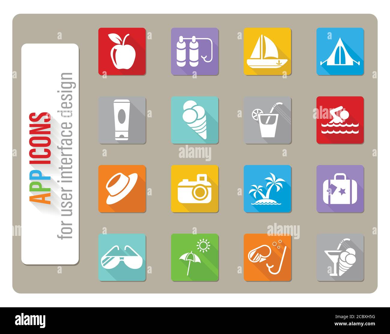 summer icon set Stock Vector Image & Art - Alamy