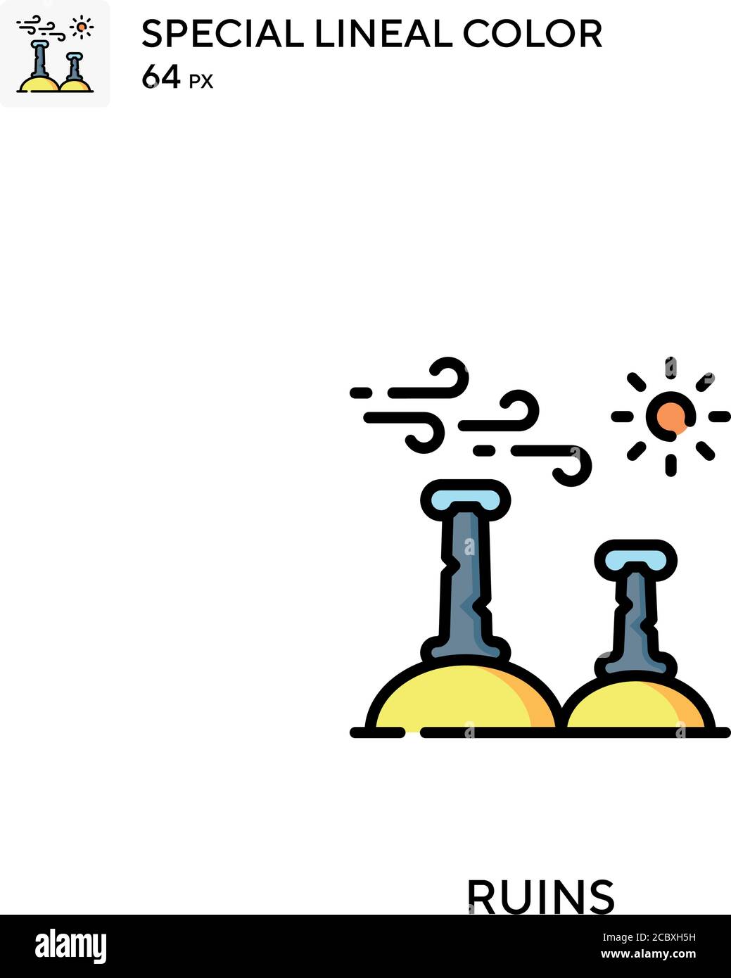 Ruins Special lineal color vector icon. Ruins icons for your business ...