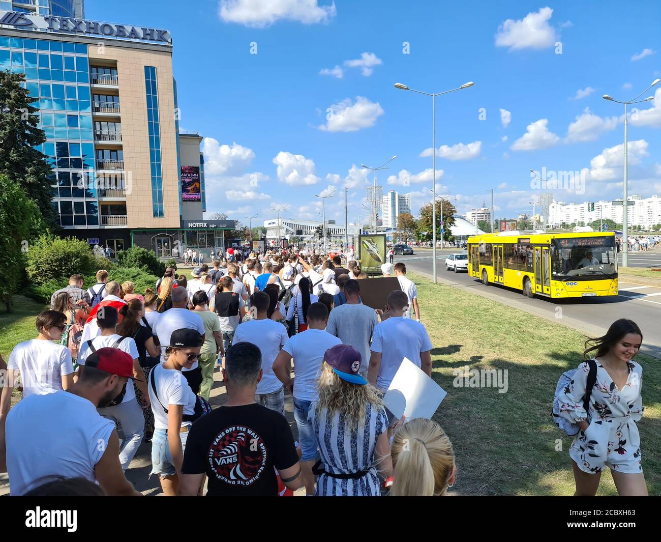 Crowd of people goes to a peaceful rally Stock Photo - Alamy