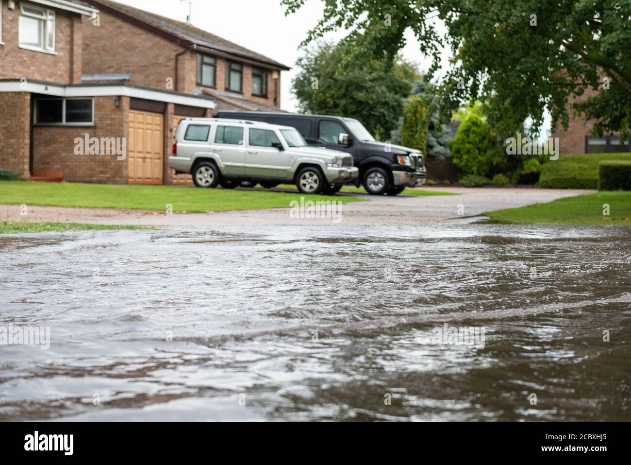 Buckden, Cambridgeshire, UK. 16th August 2020, Local flooding during ...