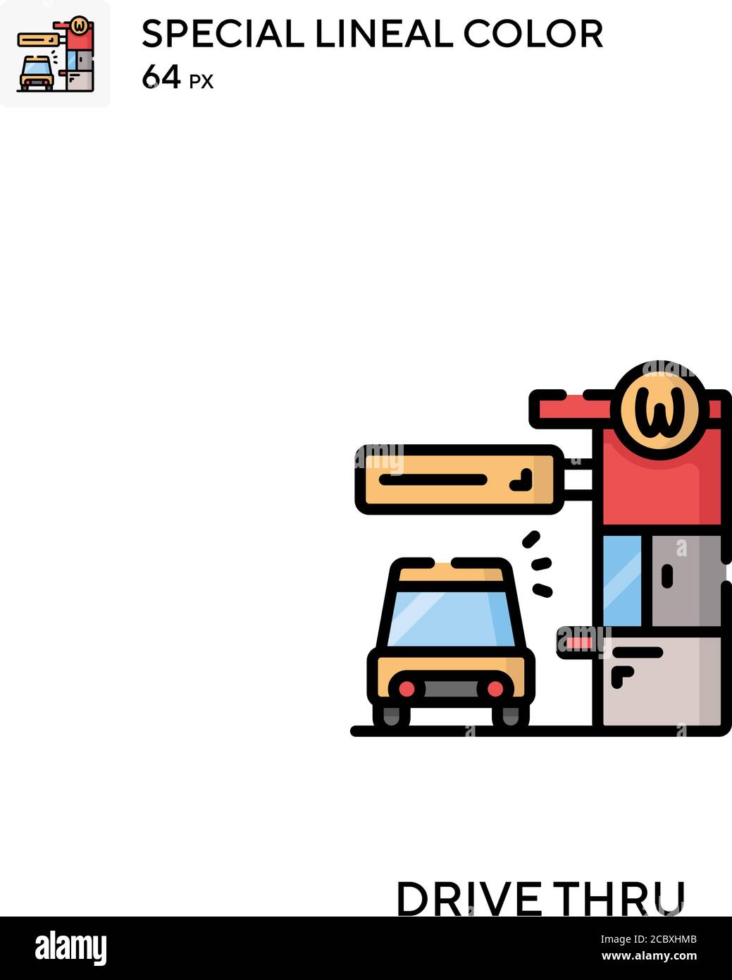 Drive thru Special lineal color vector icon. Drive thru icons for your ...