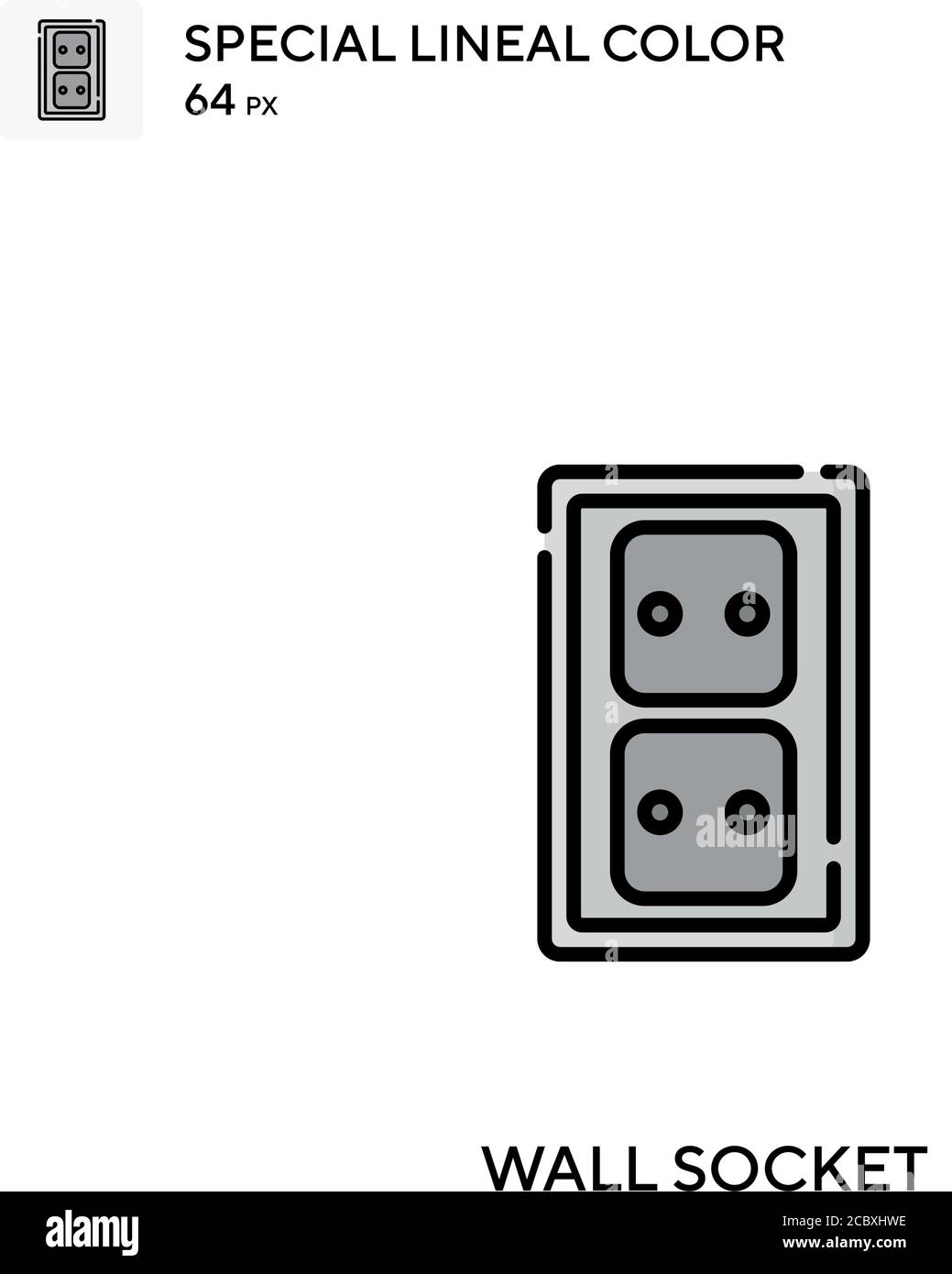 Wall socket Special lineal color vector icon. Wall socket icons for ...
