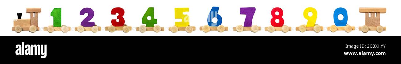 Wooden toy train with track numbers for children, toys for creativity ...