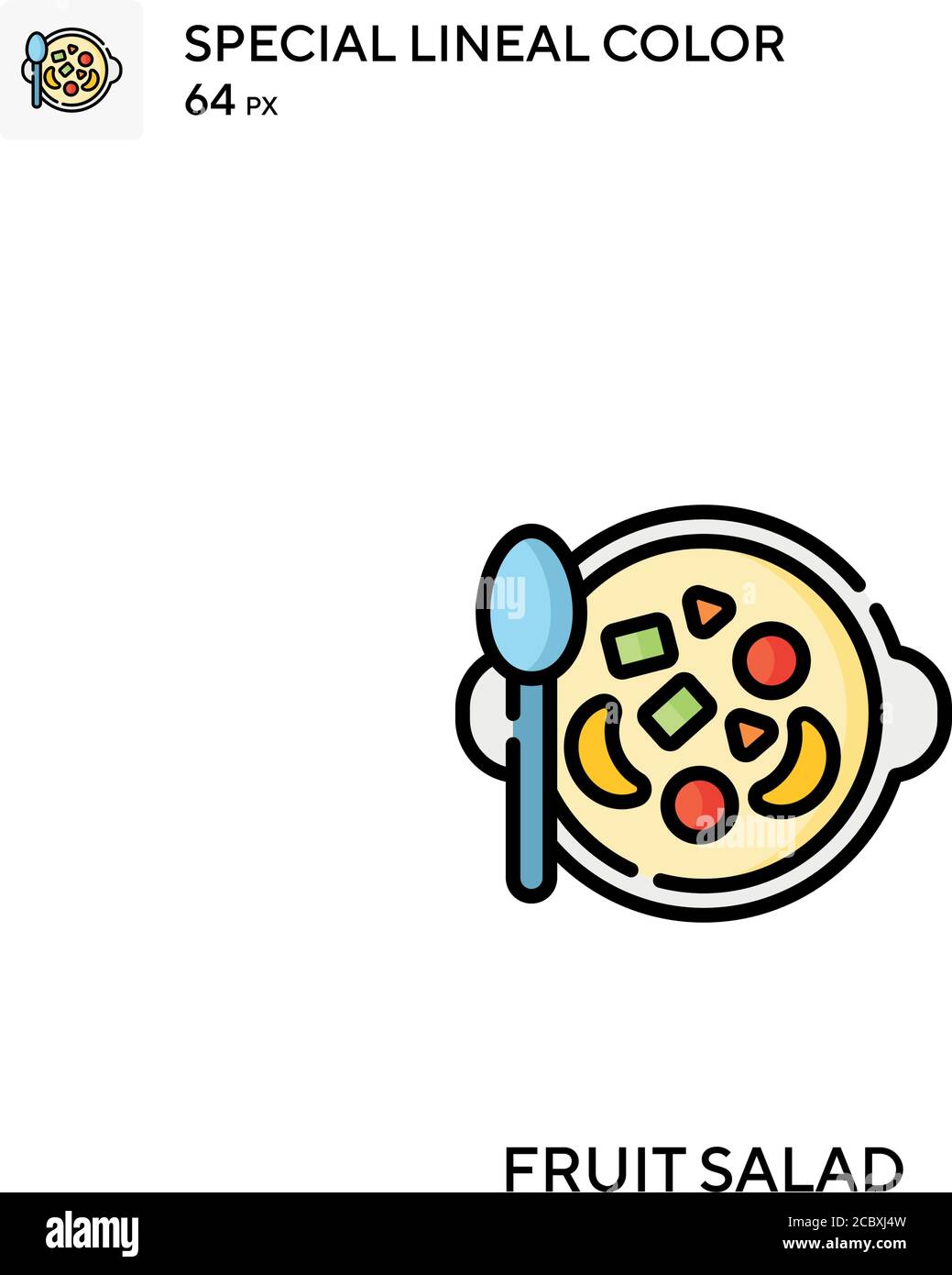 Fruit salad Special lineal color vector icon. Fruit salad icons for ...
