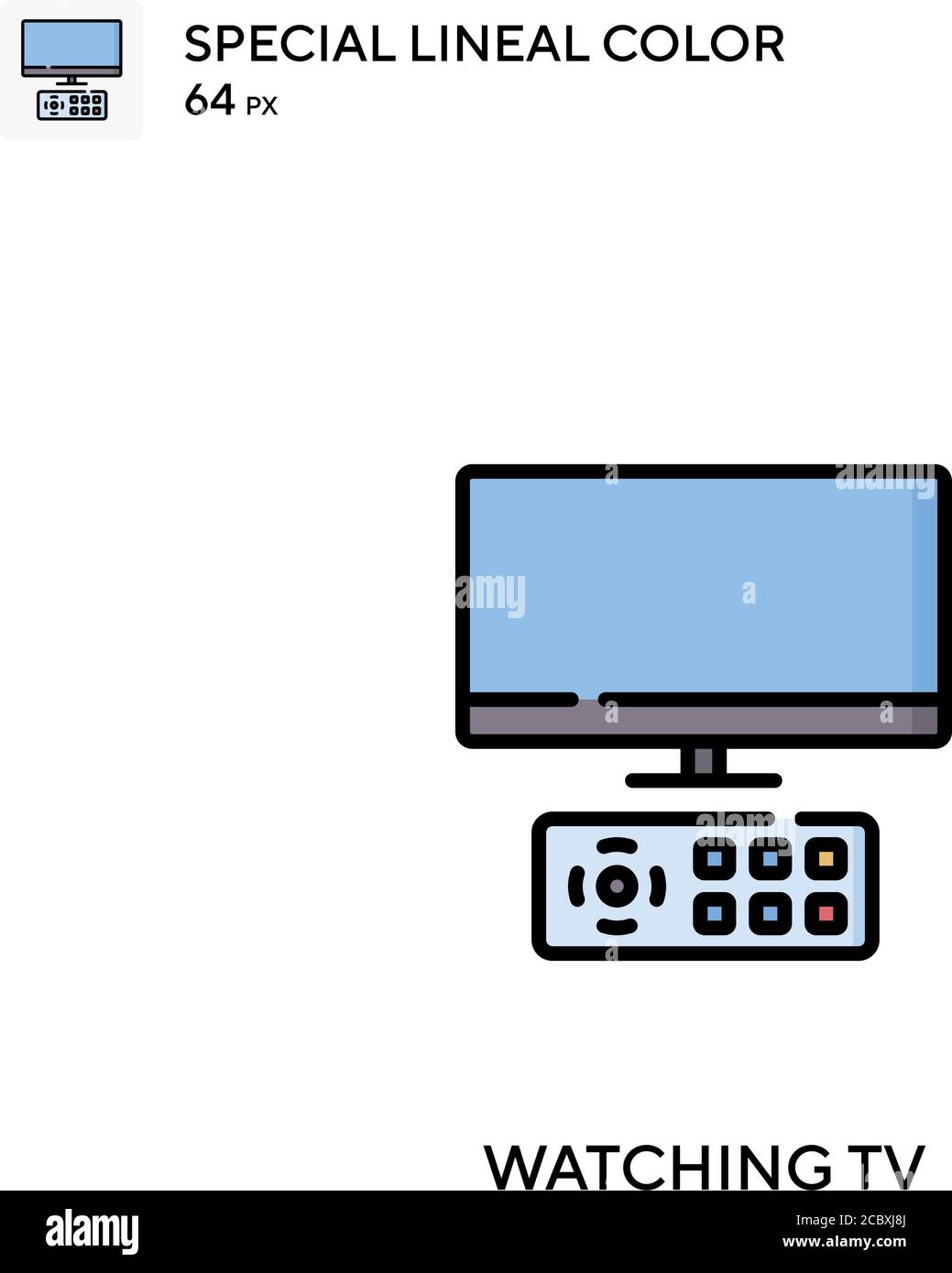 Watching tv Special lineal color vector icon. Watching tv icons for ...