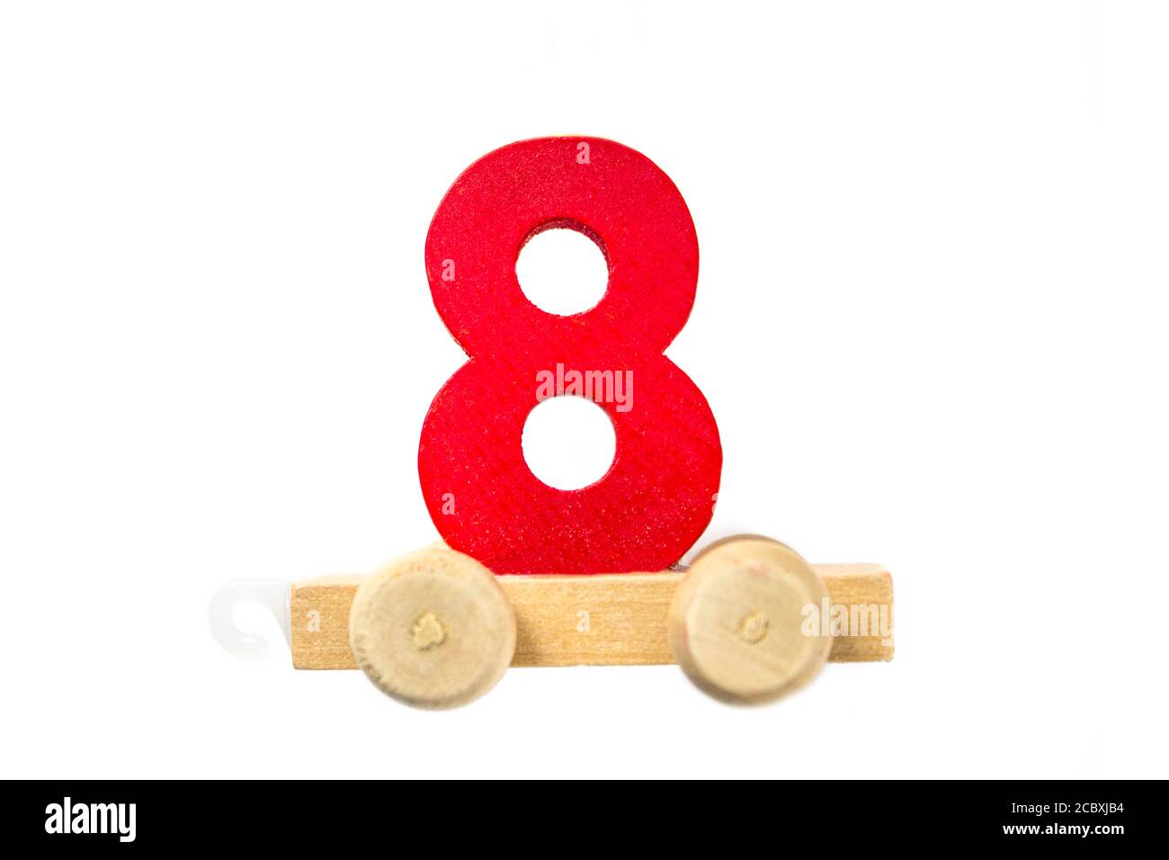 Wooden toy train with track numbers eight. Learn, make. Wooden number ...