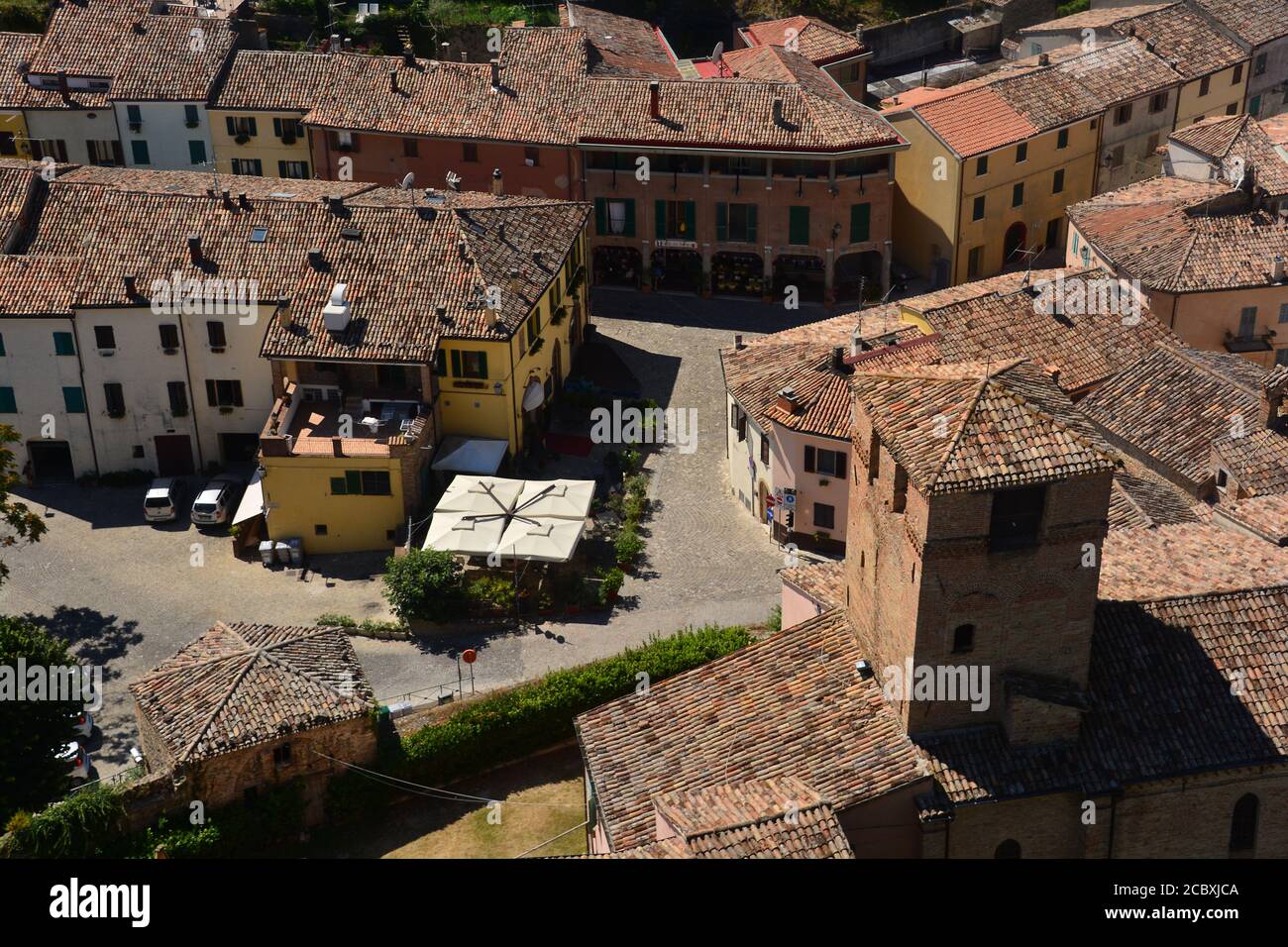 Montefiore Conca,Rimini,Emilia-Romagna,Italy-View of the village of ...
