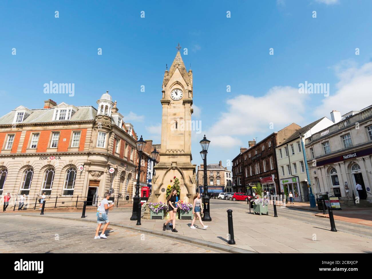 The Musgrave Monument or clock tower in Penrith town centre, Cumbria ...