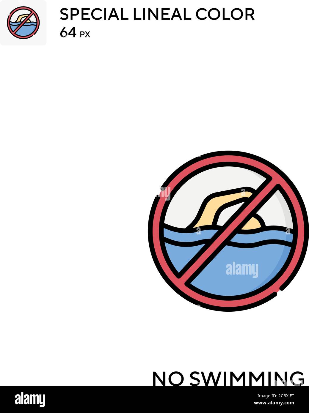 No swimming Special lineal color vector icon. No swimming icons for ...