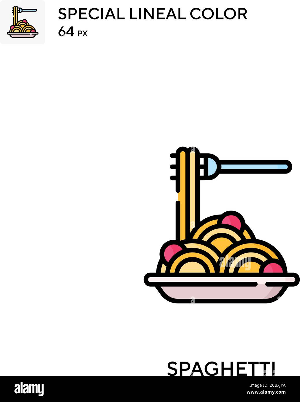 Spaghetti Special lineal color vector icon. Spaghetti icons for your ...