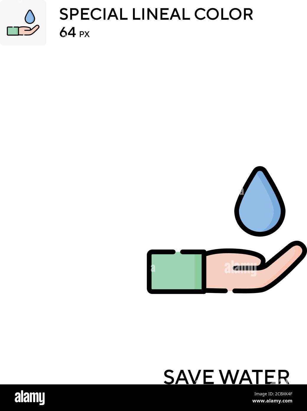 Save water Special lineal color vector icon. Save water icons for your ...