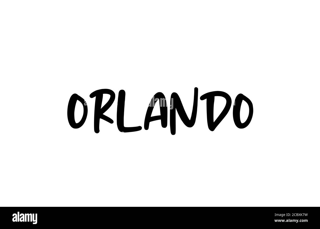 Orlando city handwritten typography text word hand lettering. Modern ...