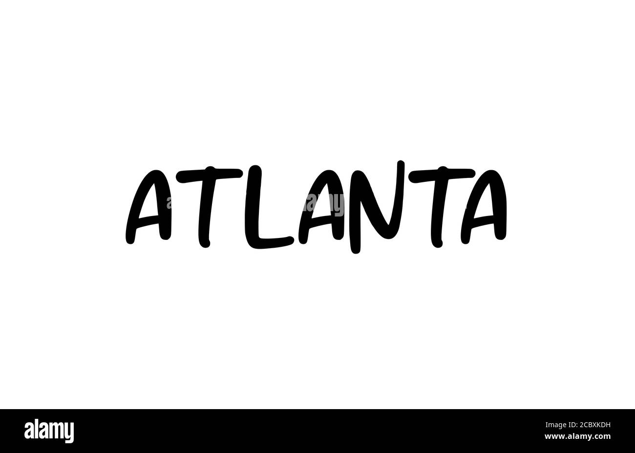 Atlanta city handwritten typography text word hand lettering. Modern ...