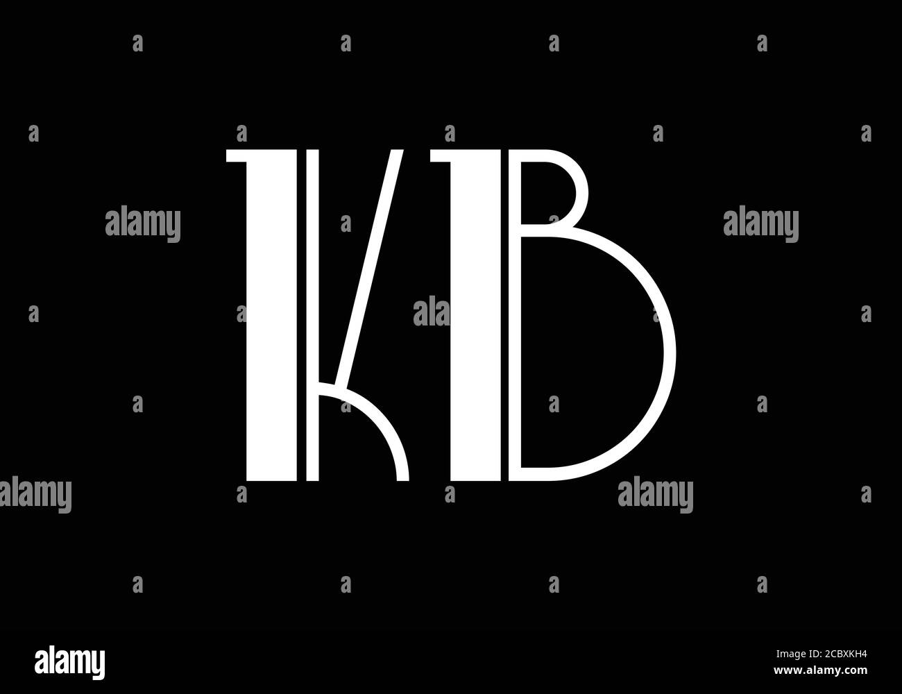 Initial Monogram Letter K B Logo Design Vector Template. K B Letter ...
