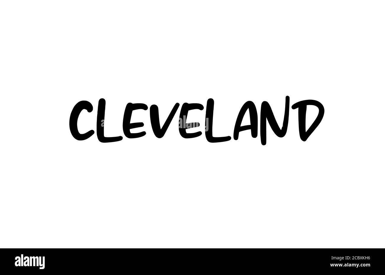 Cleveland city handwritten typography text word hand lettering. Modern ...