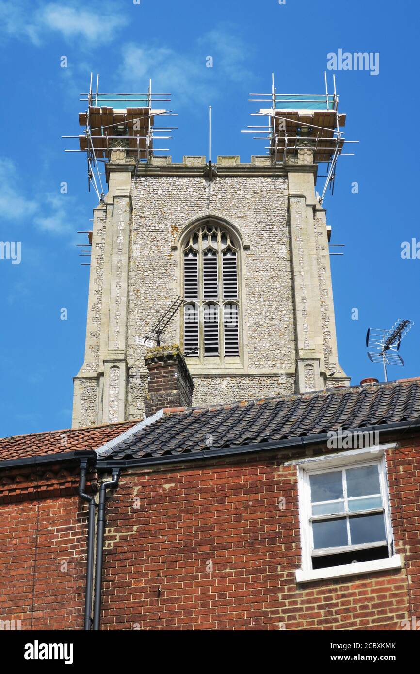 St Peter and St Paul Church in Fakenham under restoration Stock Photo ...