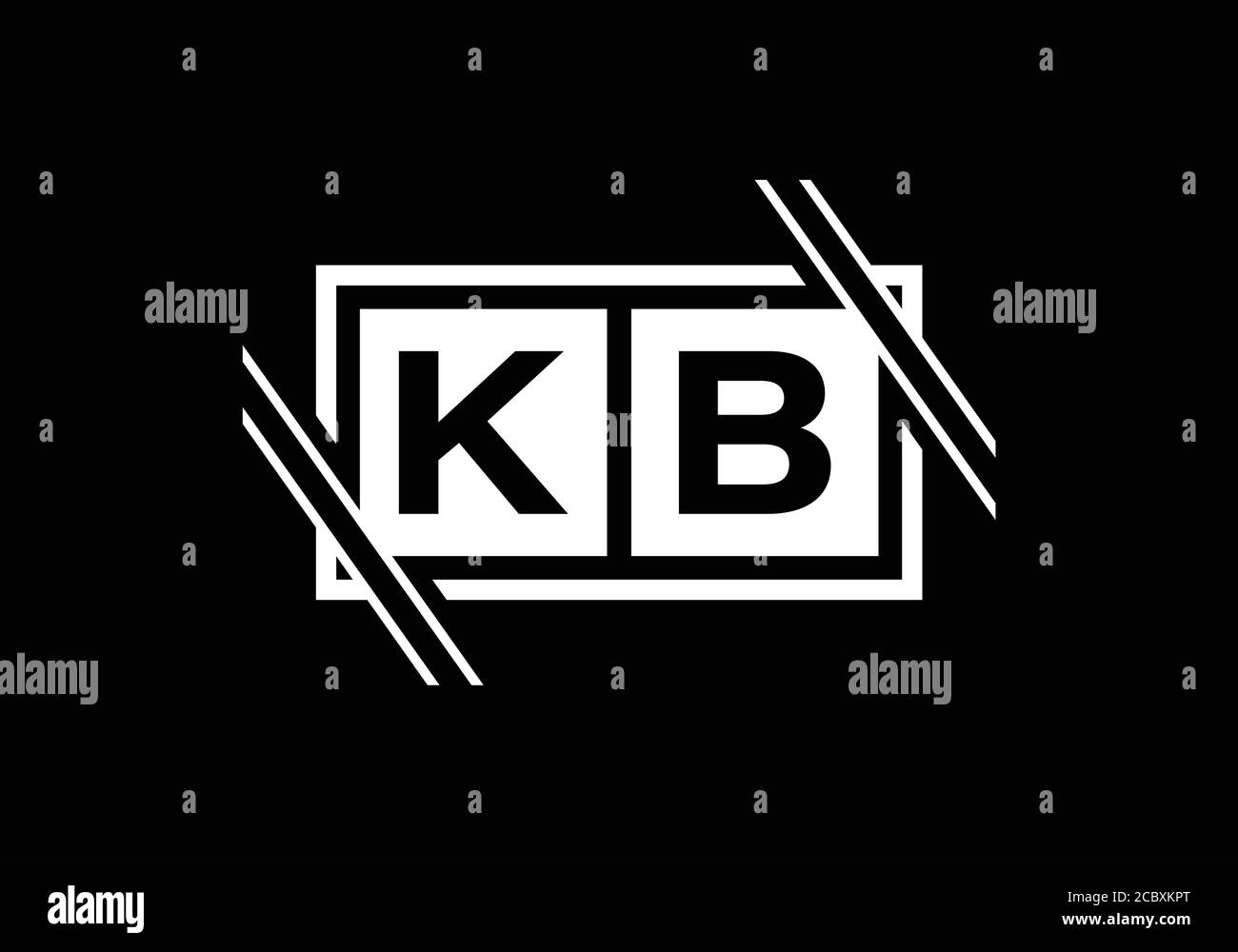 Initial Monogram Letter K B Logo Design Vector Template. K B Letter ...