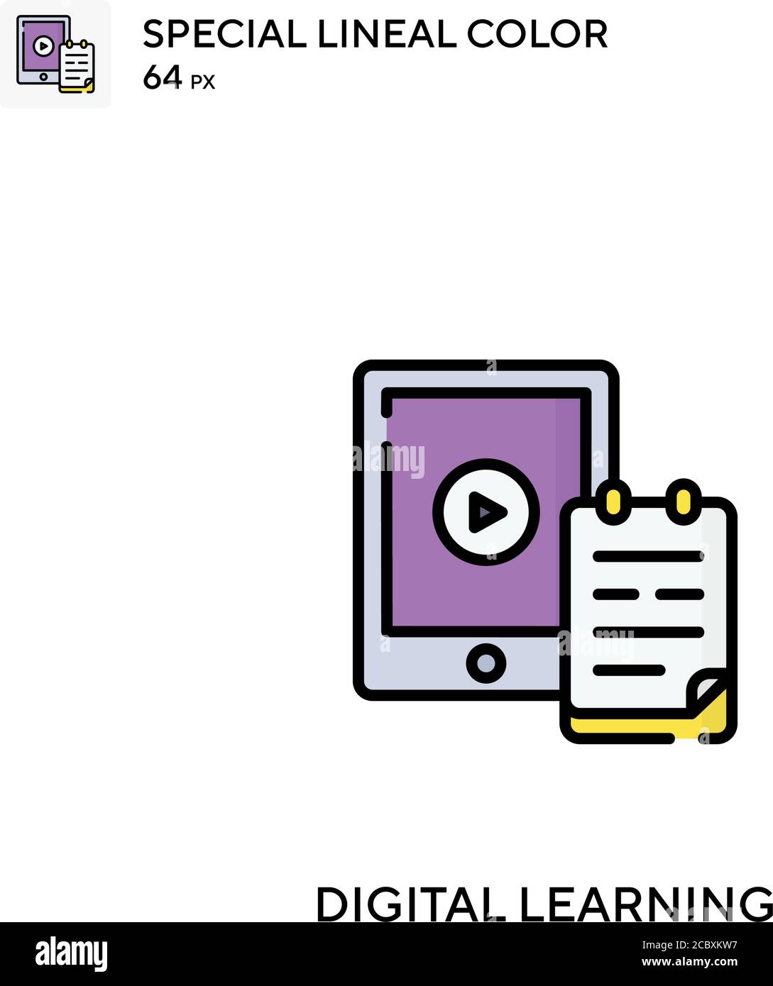 Digital learning Special lineal color vector icon. Digital learning ...
