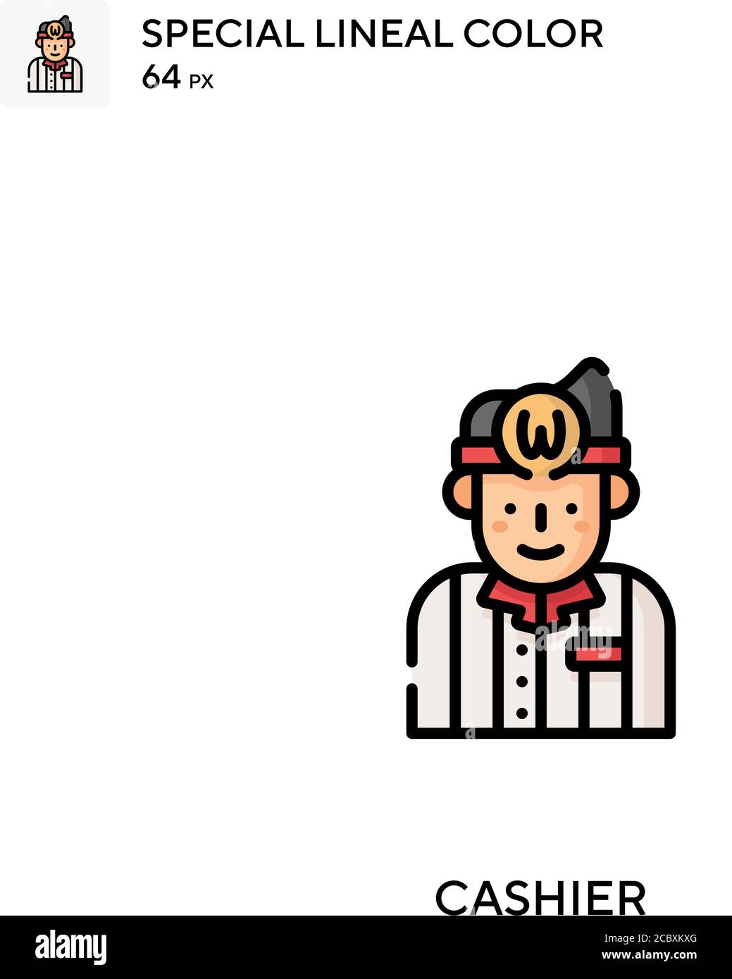 Cashier Special lineal color vector icon. Cashier icons for your ...