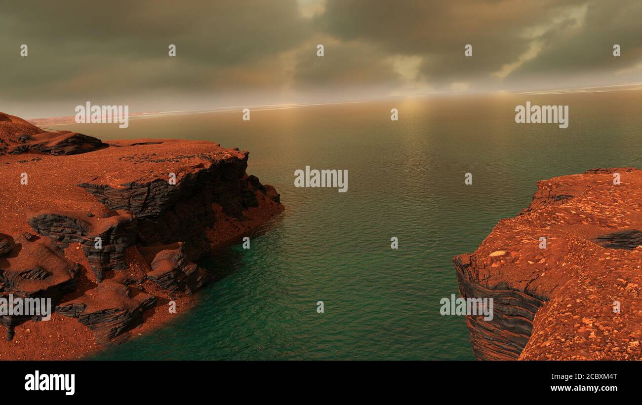 Jezero crater on ancient planet Mars, liquid water in early Martian ...