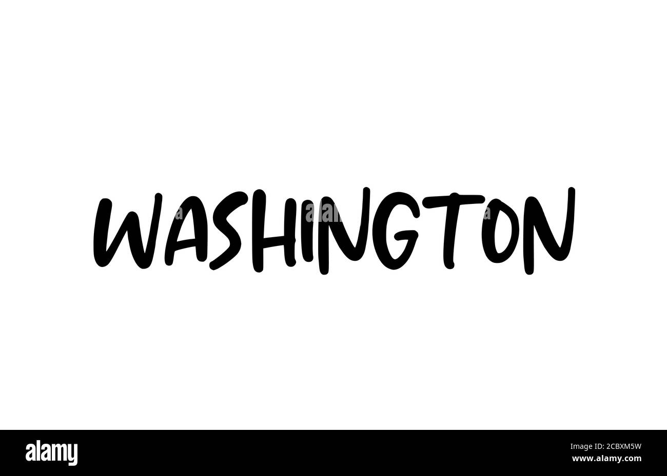 Washington city handwritten typography text word hand lettering. Modern ...