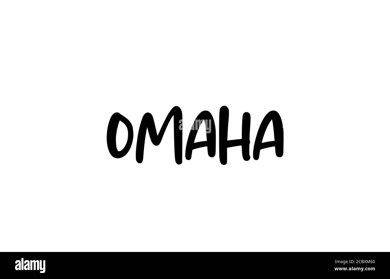 Omaha city handwritten typography text word hand lettering. Modern ...
