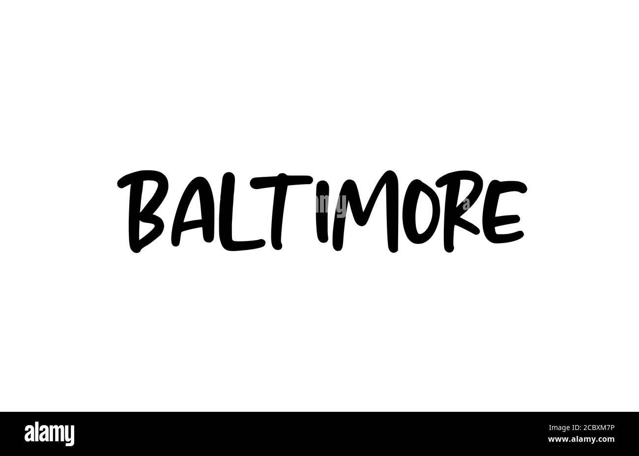 Baltimore city handwritten typography text word hand lettering. Modern ...