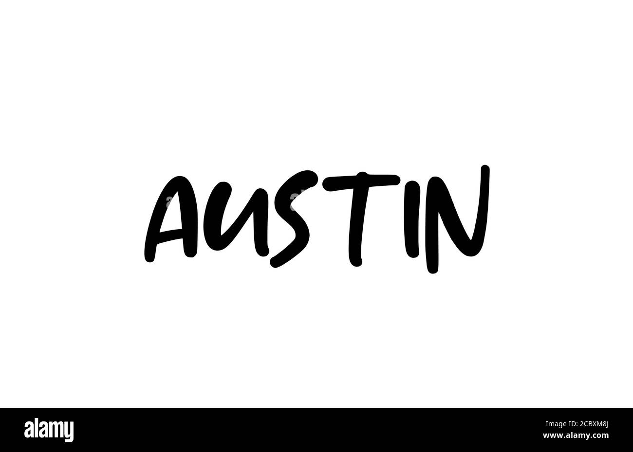 Austin city handwritten typography text word hand lettering. Modern ...
