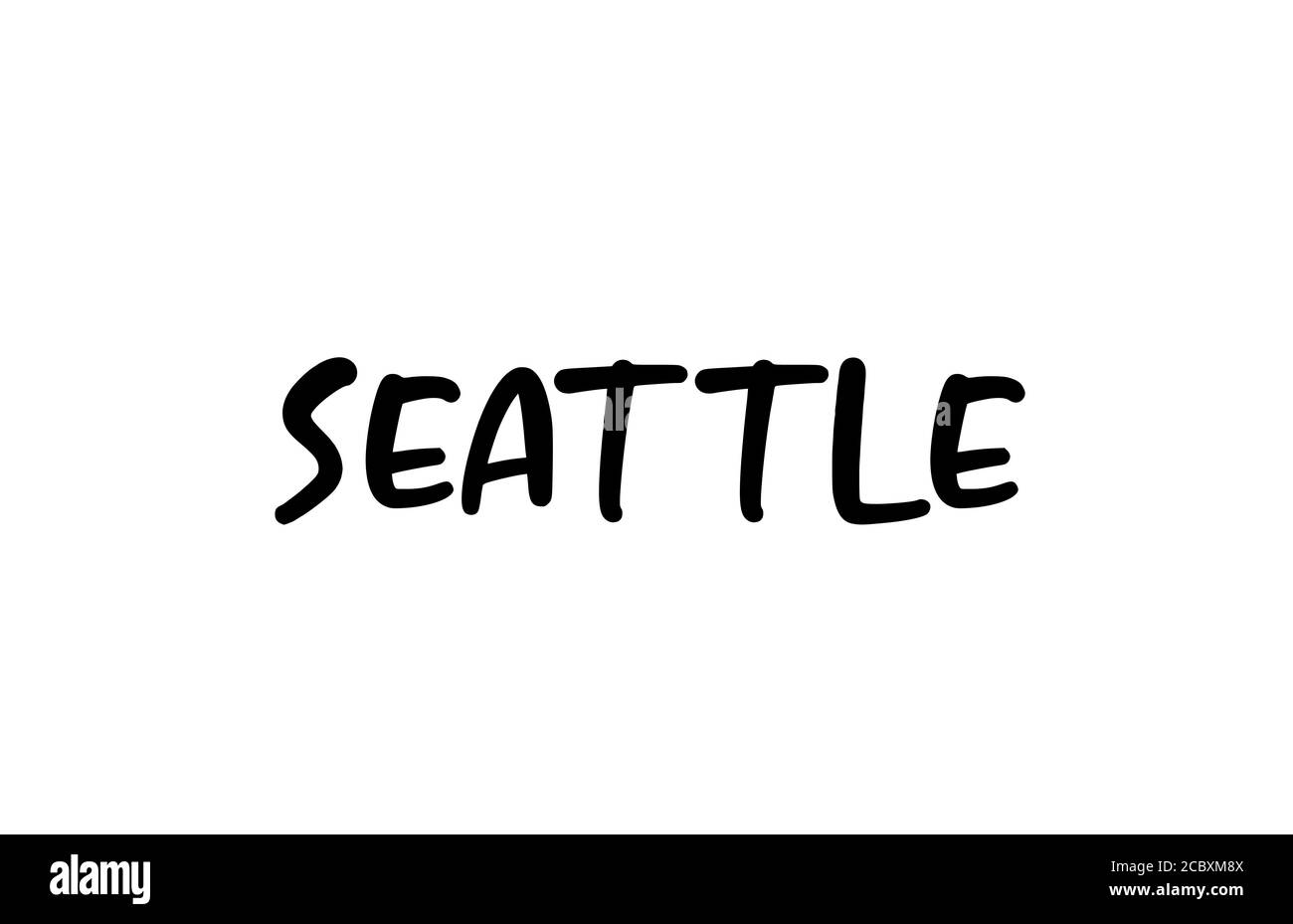 Seattle city handwritten typography text word hand lettering. Modern ...