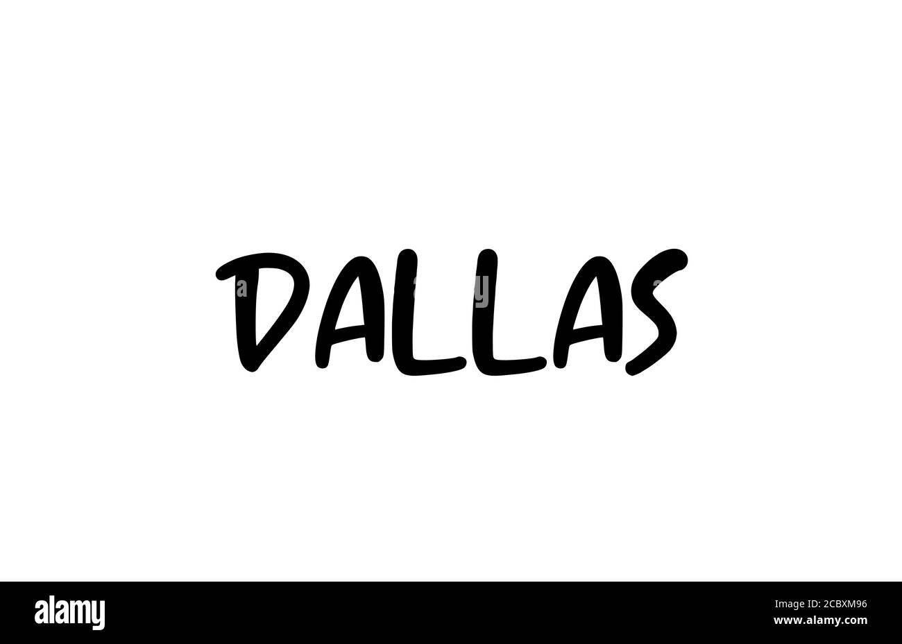 Dallas city handwritten typography text word hand lettering. Modern ...