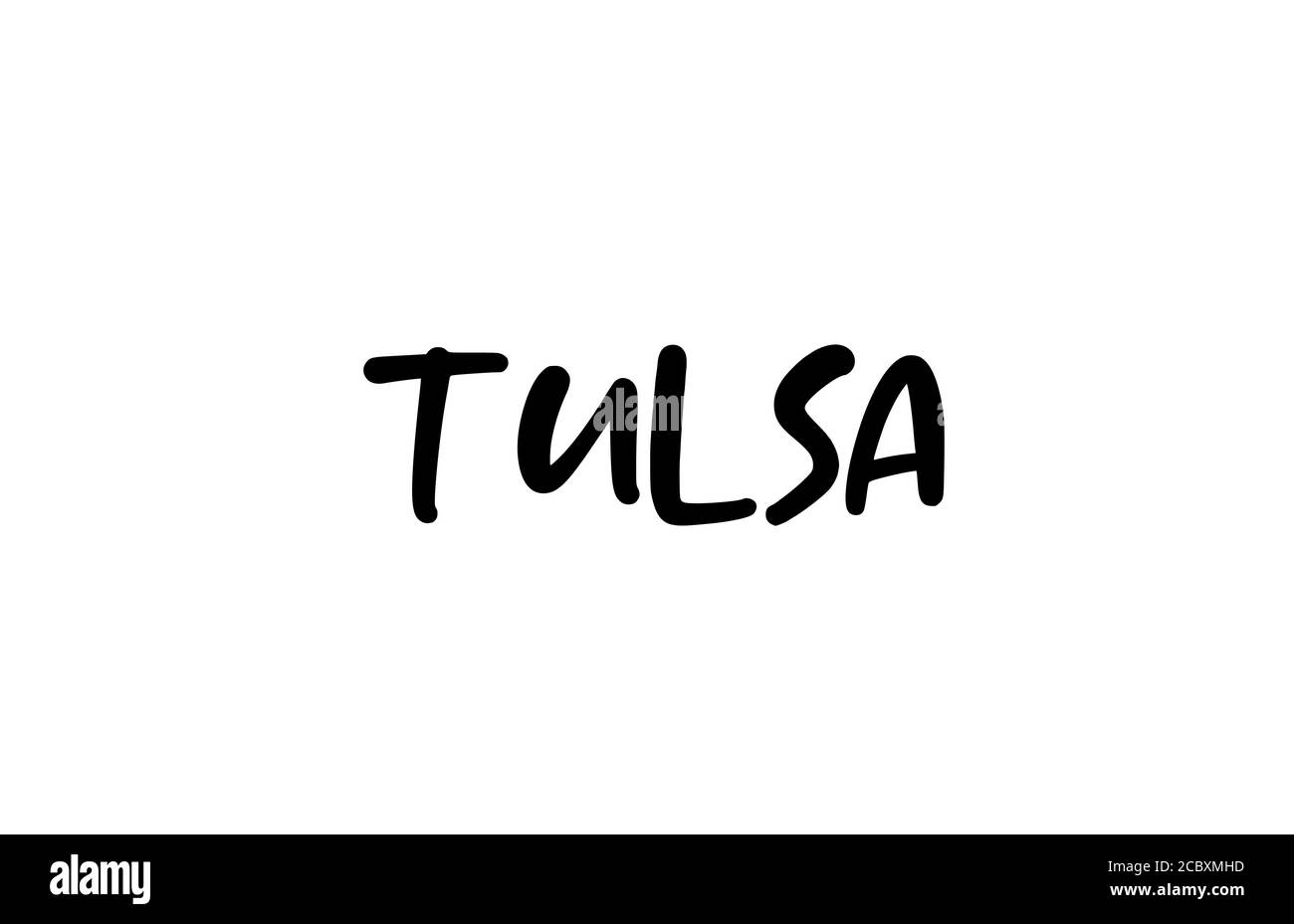 Tulsa city handwritten typography text word hand lettering. Modern ...