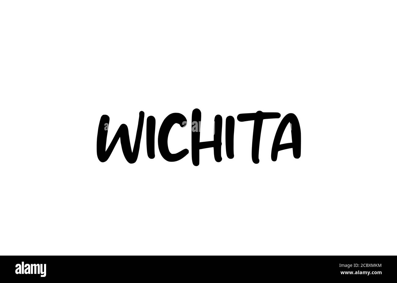 Wichita city handwritten typography text word hand lettering. Modern ...